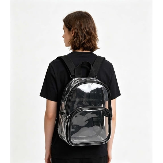 Clear Backpack,Water-Resistant PVC Plastic,Reinforced Shoulder Straps ...