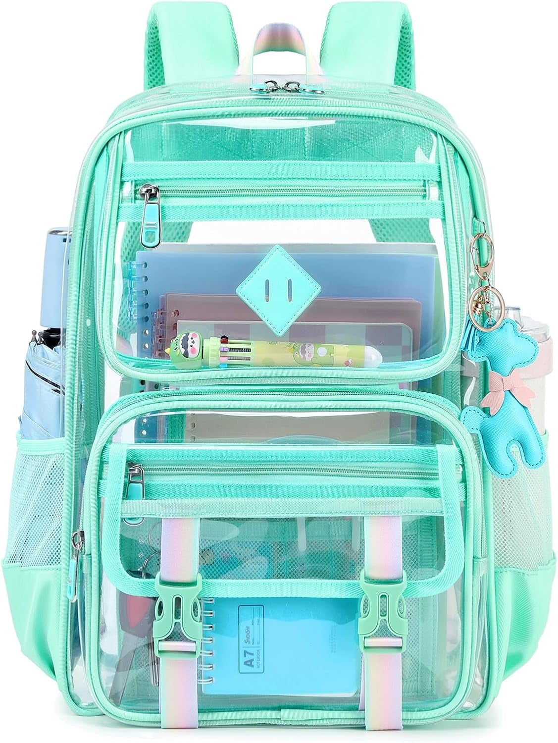 Clear Backpack for School, PVC Clear Bookbag Heavy Duty Transparent ...