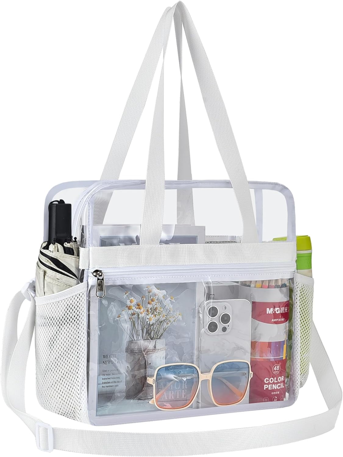 Clear Bag Stadium Approved 12x6x12 Clear Tote Bag with Removable Strap ...