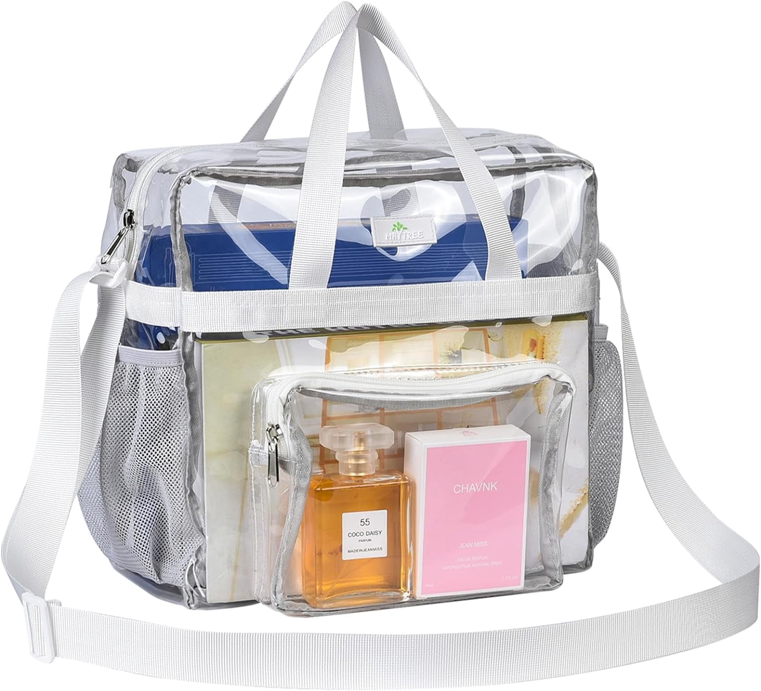 Clear Bag for Stadium Events 12×6×12 Clear Tote Lunch Bag with ...
