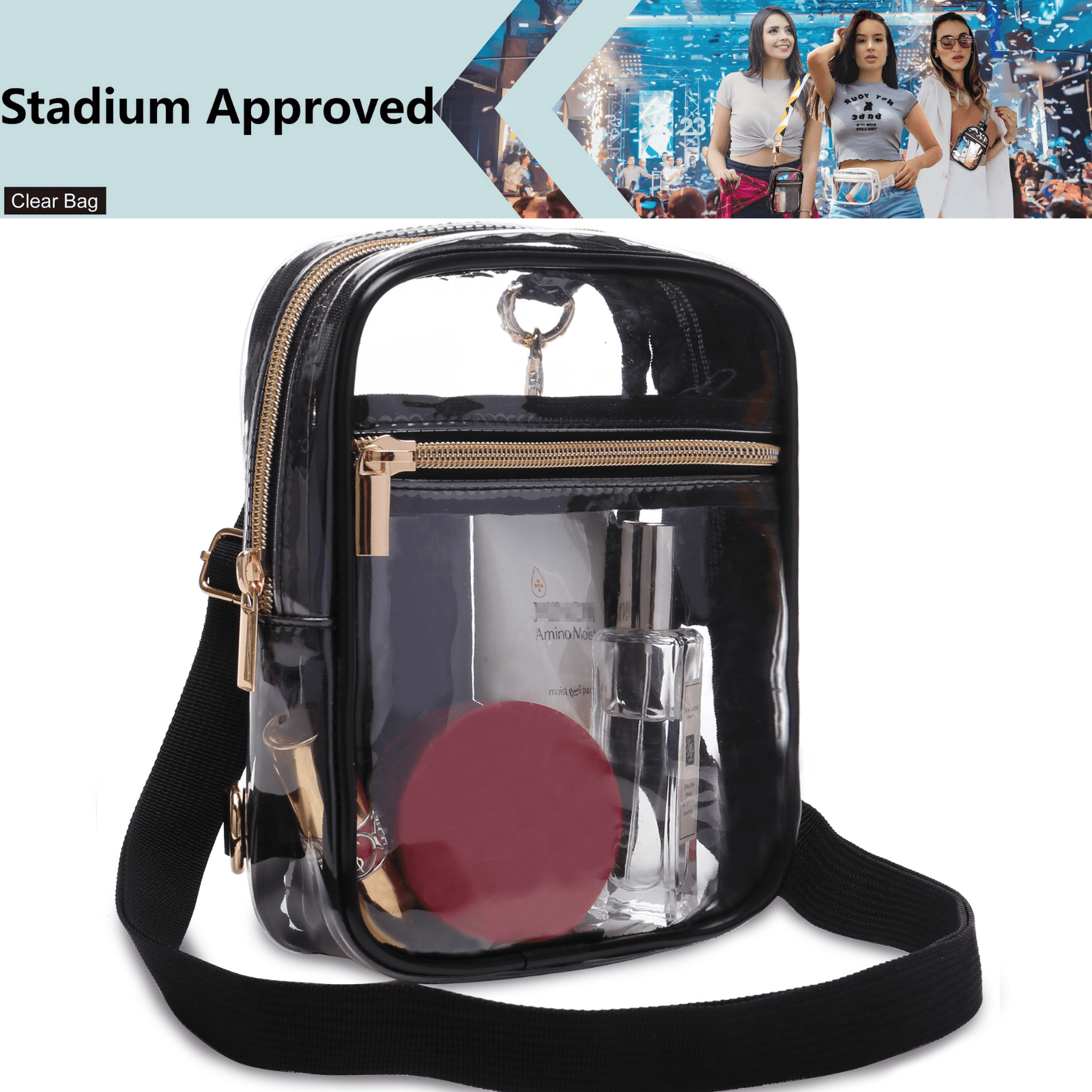 Clear Bag for Stadium Events, Stadium Approved, Women Clear Crossbody ...
