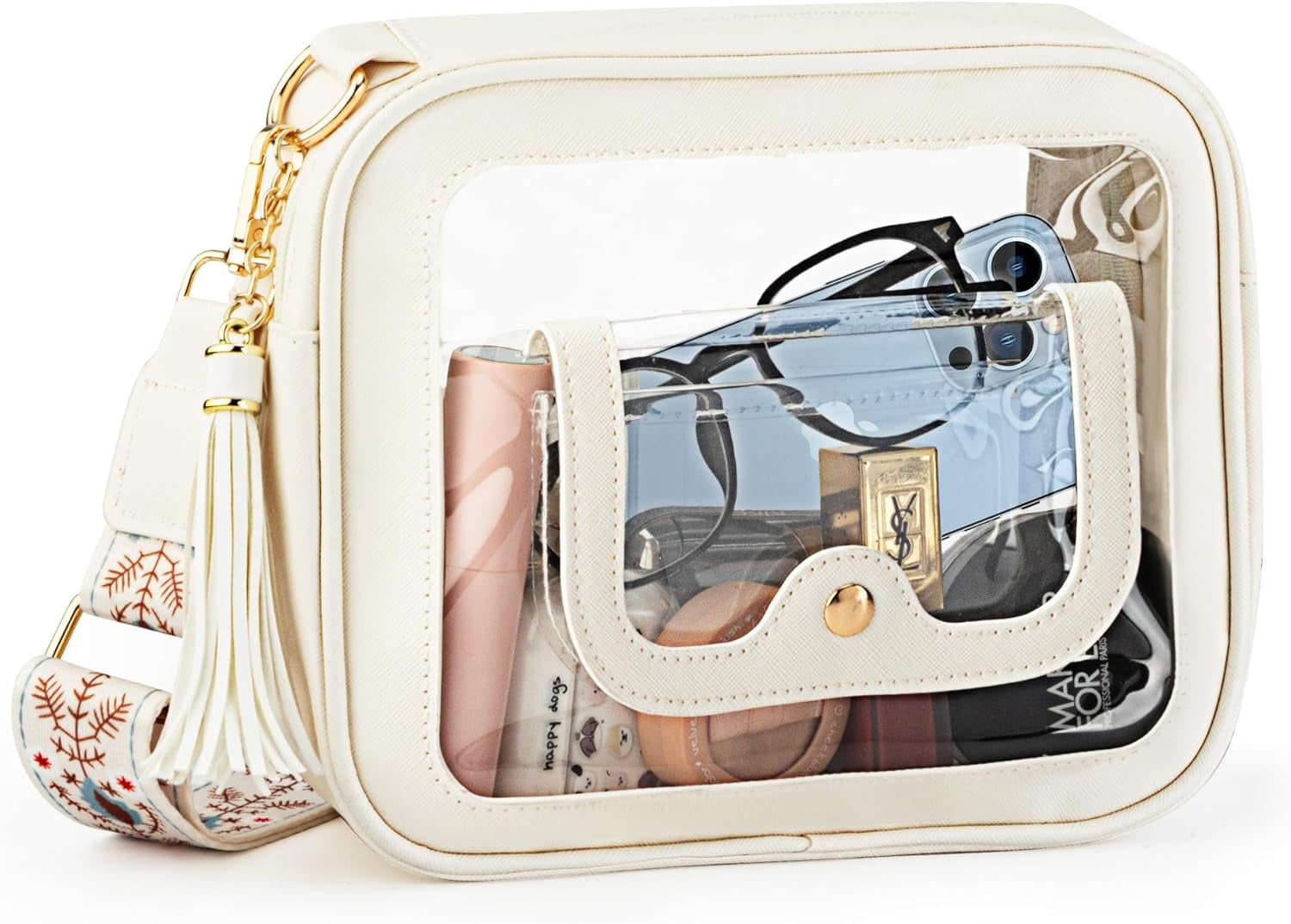 Clear Bag for Women Stadium Approved Small Crossbody Bag Clear Purse ...