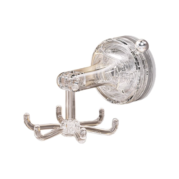 Clear Bathroom Suction Cup Six Claw Rotating Hook Wall Mount Organizer ...