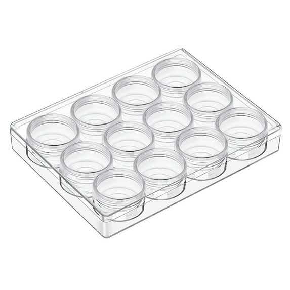 Clear Bead Organizer Bead Storage Containers Set with 12 Boxes (1.5 X 1 ...
