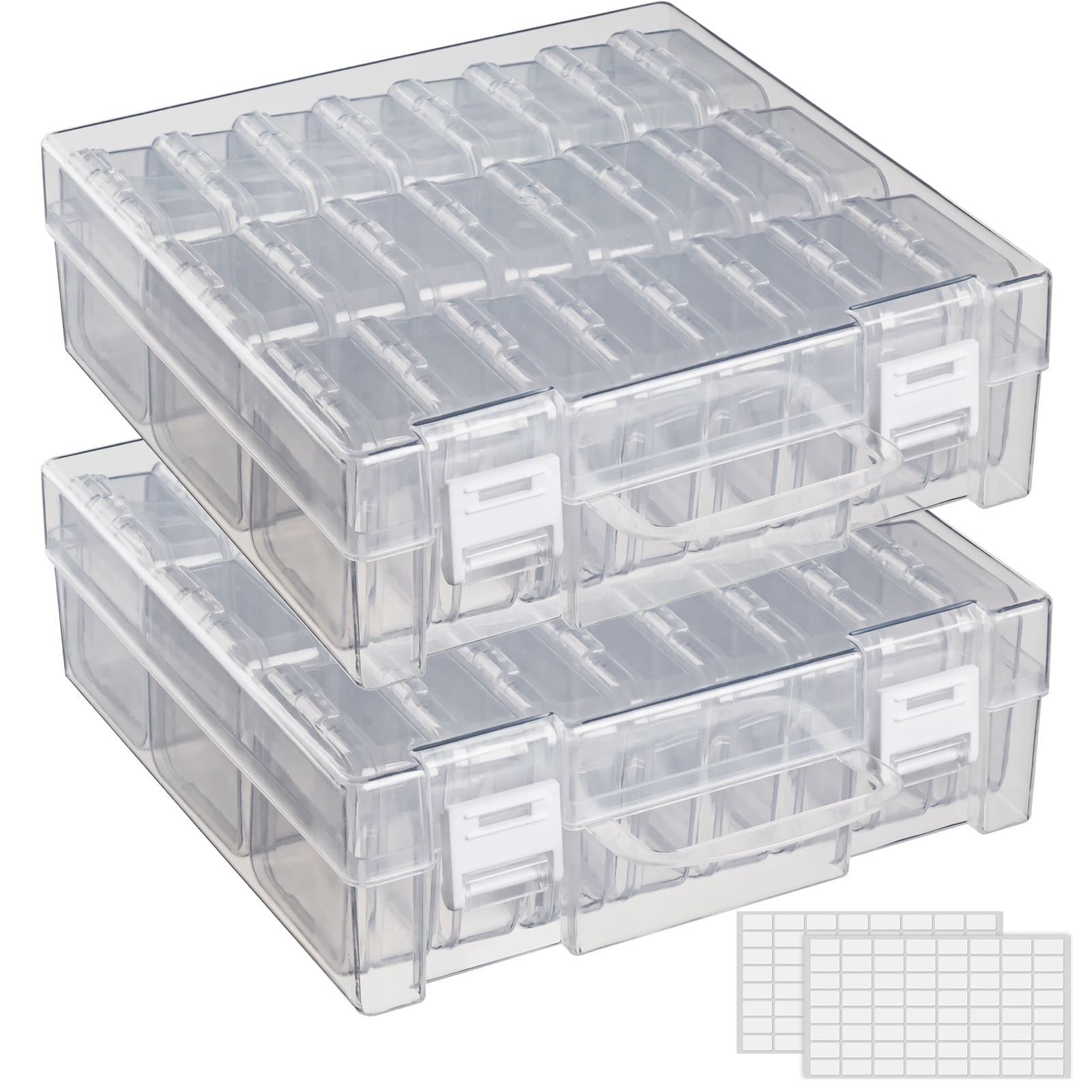 Clear Bead Storage Containers, 24Pcs Small Plastic Bead Organizer Box, Mini Rectangle Storage ...