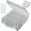 Bead Organizer Box, 24 Grids Small Clear Plastic Bead Storage Containers, Craft Organizer Case ...