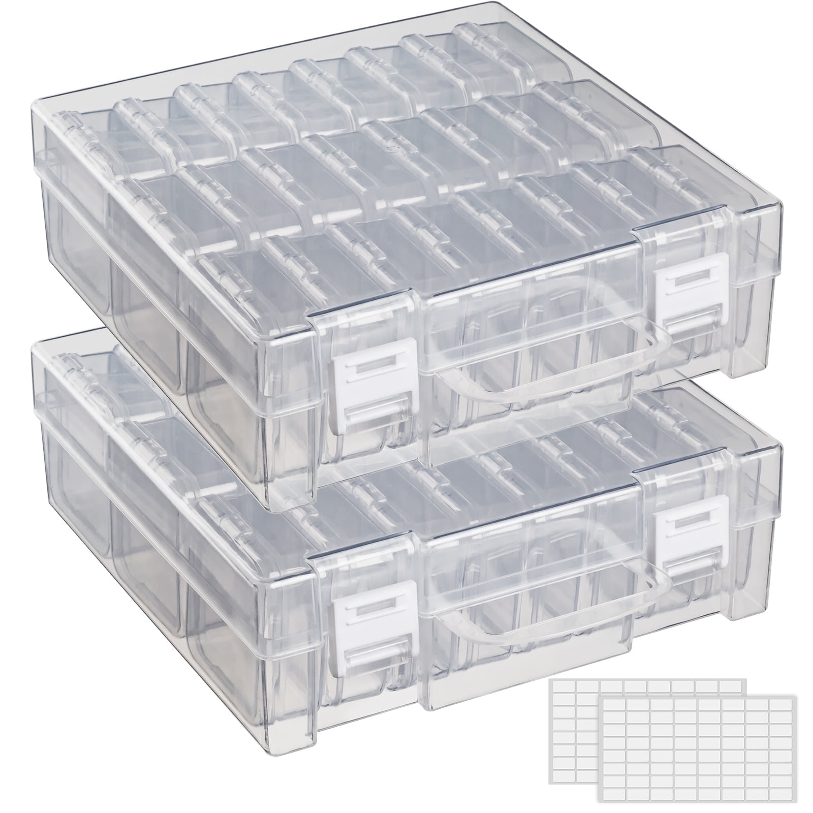 Clear Bead Storage Containers, 24Pcs Small Plastic Bead Organizer Box ...