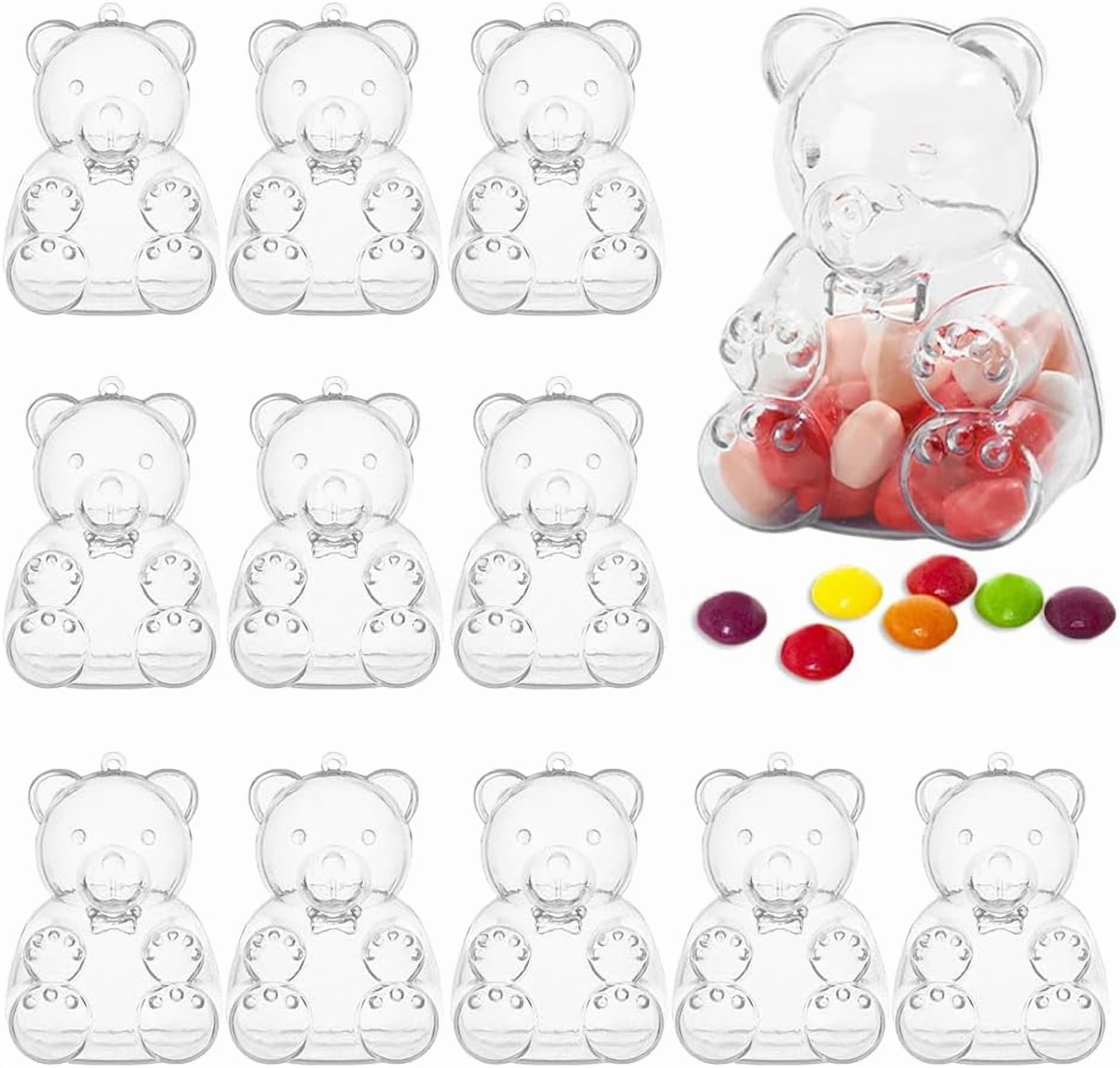 Clear Bear Shaped Mini Gummy Bear Container 2.75inch - Plastic Cute ...