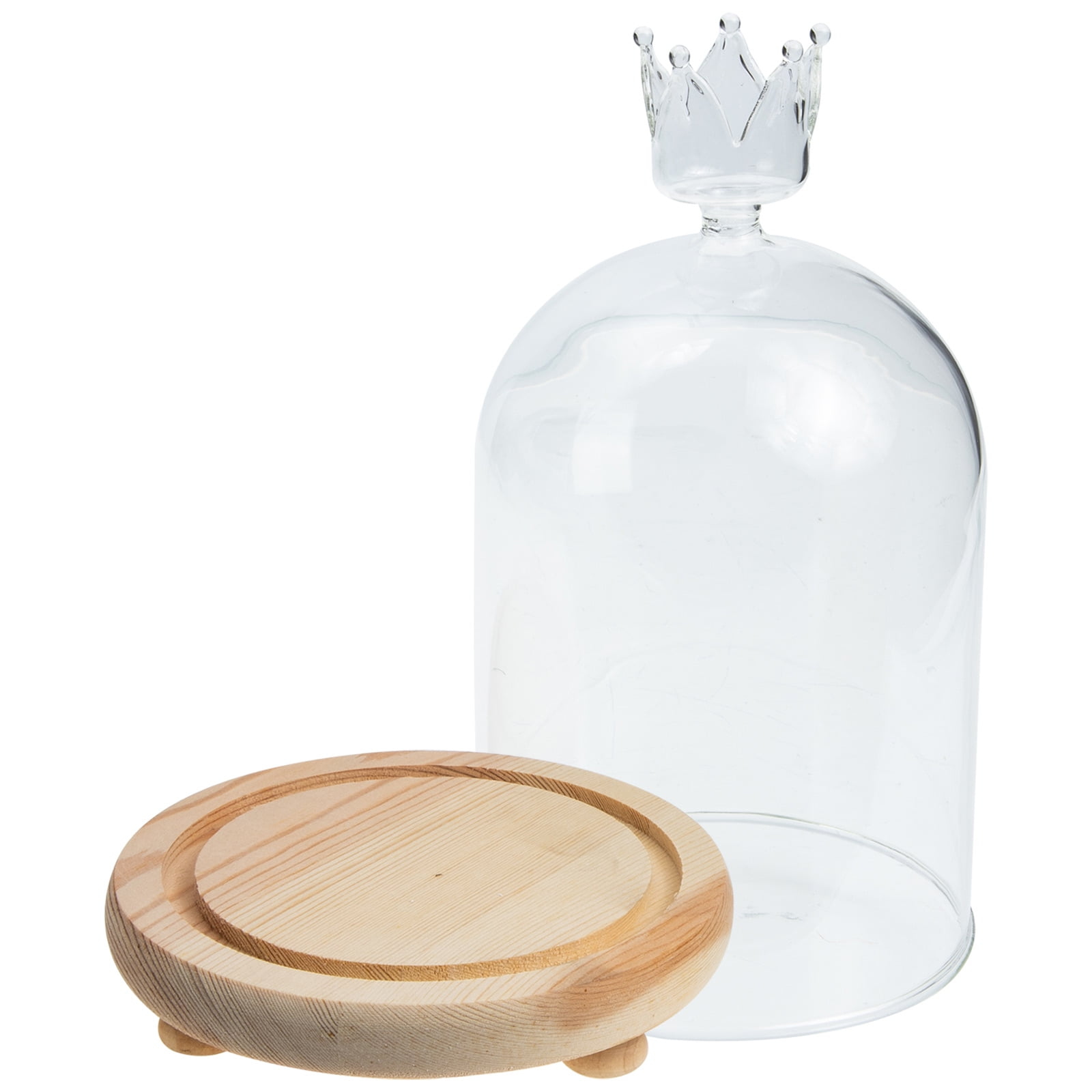 Clear Bell Jar Vase Glass Cover Preserved Flower Tabletop Decor ...