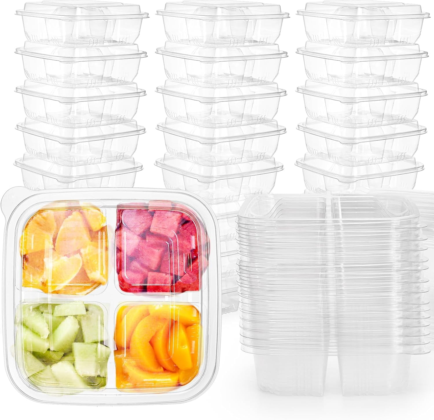 Clear Bento Snack Containers, Compartment Food Storage Containers ...
