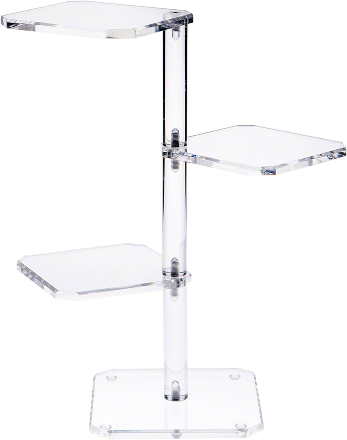 Clear Beveled 3-Shelf Display Riser/Tower, 16.5" H x 13.25" W x 7" D ...