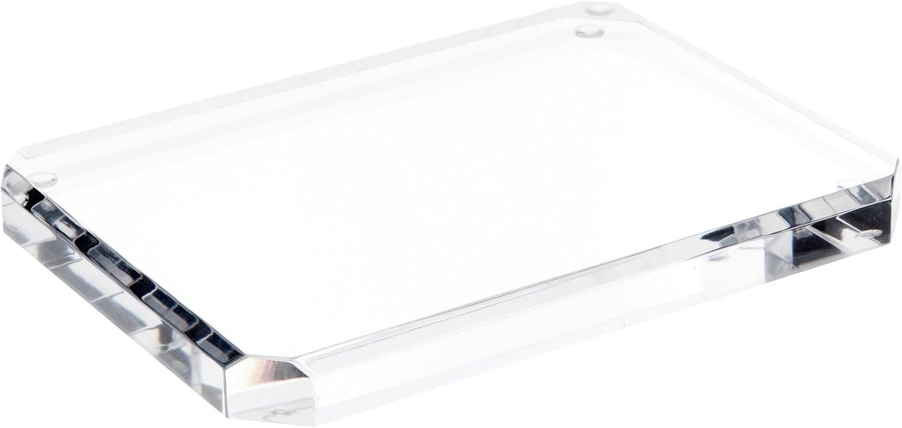 Clear Beveled Corner-Cut Rectangular Display Base, 8" W x 6" D x 0.75 ...