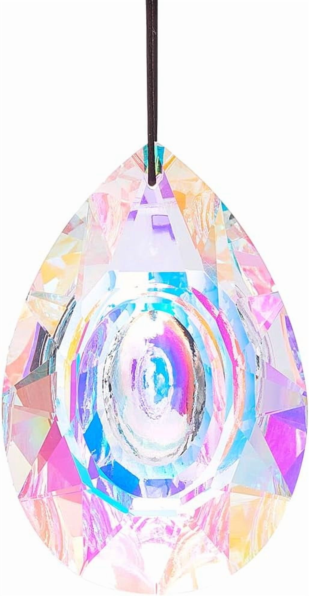 Clear Big Suncatcher 87mm/3.43in Colorful Hanging Glass Teardrop Clear ...