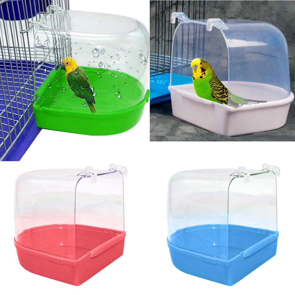 Clear Bird Bath for Cage Parakeet Bird Cage Accessories Hanging Bath ...
