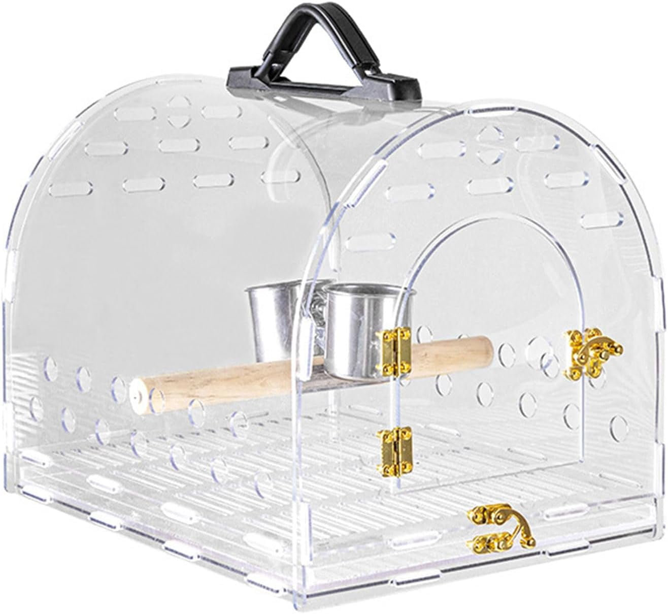 Clear Birdcage Acrylic Bird Travel Cage Parrot Indoor Outdoor Use Easy ...