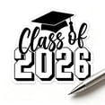 Clear Black Class of 2026 Stickers, 30 Pcs Waterproof Vinyl Stickers ...