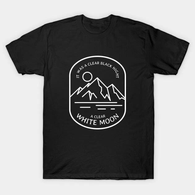 Clear Black Night Clear White Moon Retro Lyric Inspired Graphic Unisex ...