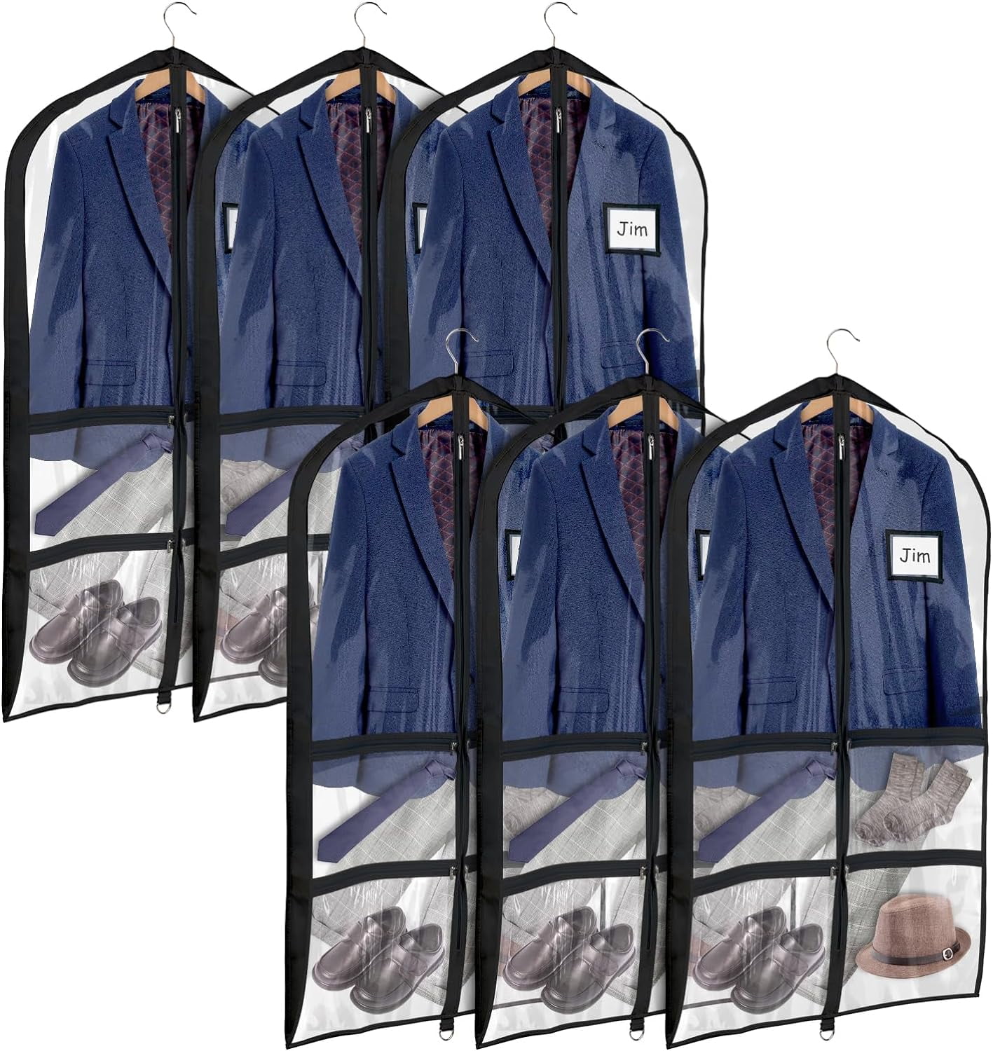 Clear Black PVC Dance Costume Bags Garment Bag 40 Inch for Dance ...