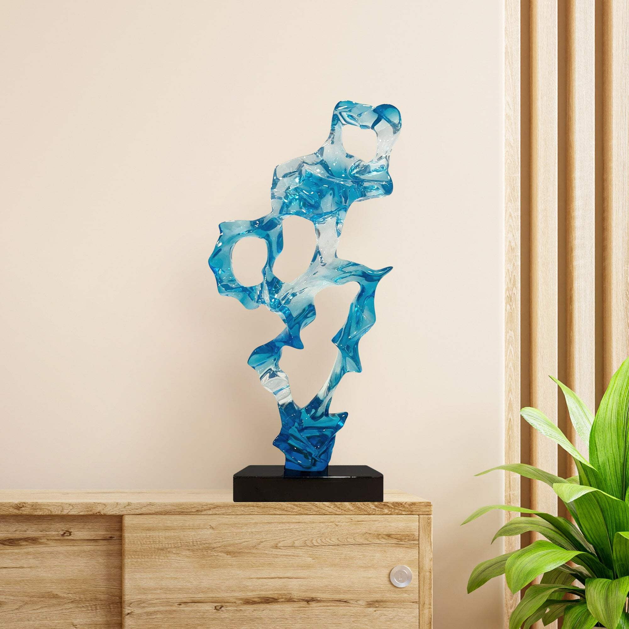 Clear Blue Resin Sculpture - Walmart.com