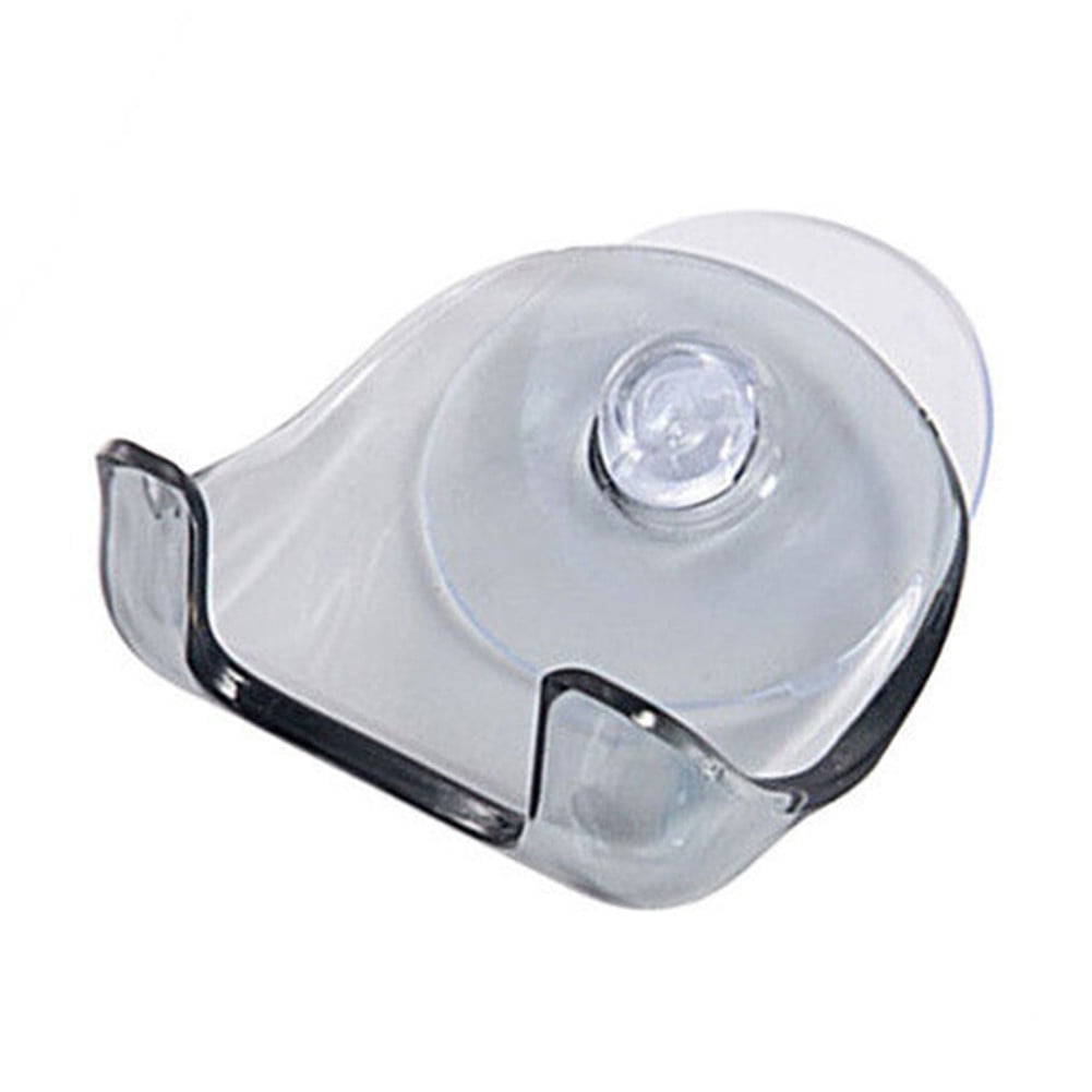 Clear Blue Suction Cup Rack Plastic Bathroom Holder Shaver Storage Rack ...