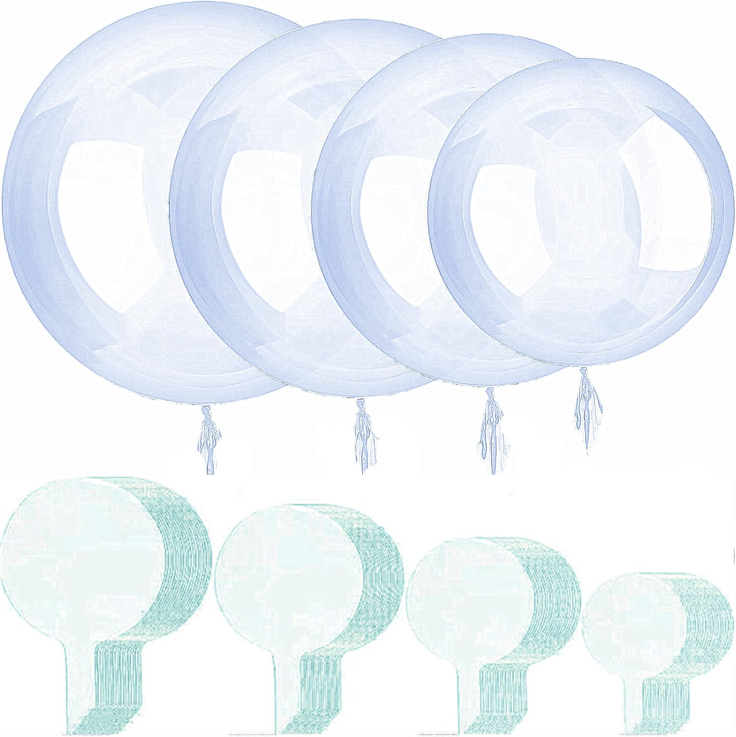 Clear Bobo Balloons 40 pieces, 4 KKS1 Sizes Transparent Bubble Balloon ...