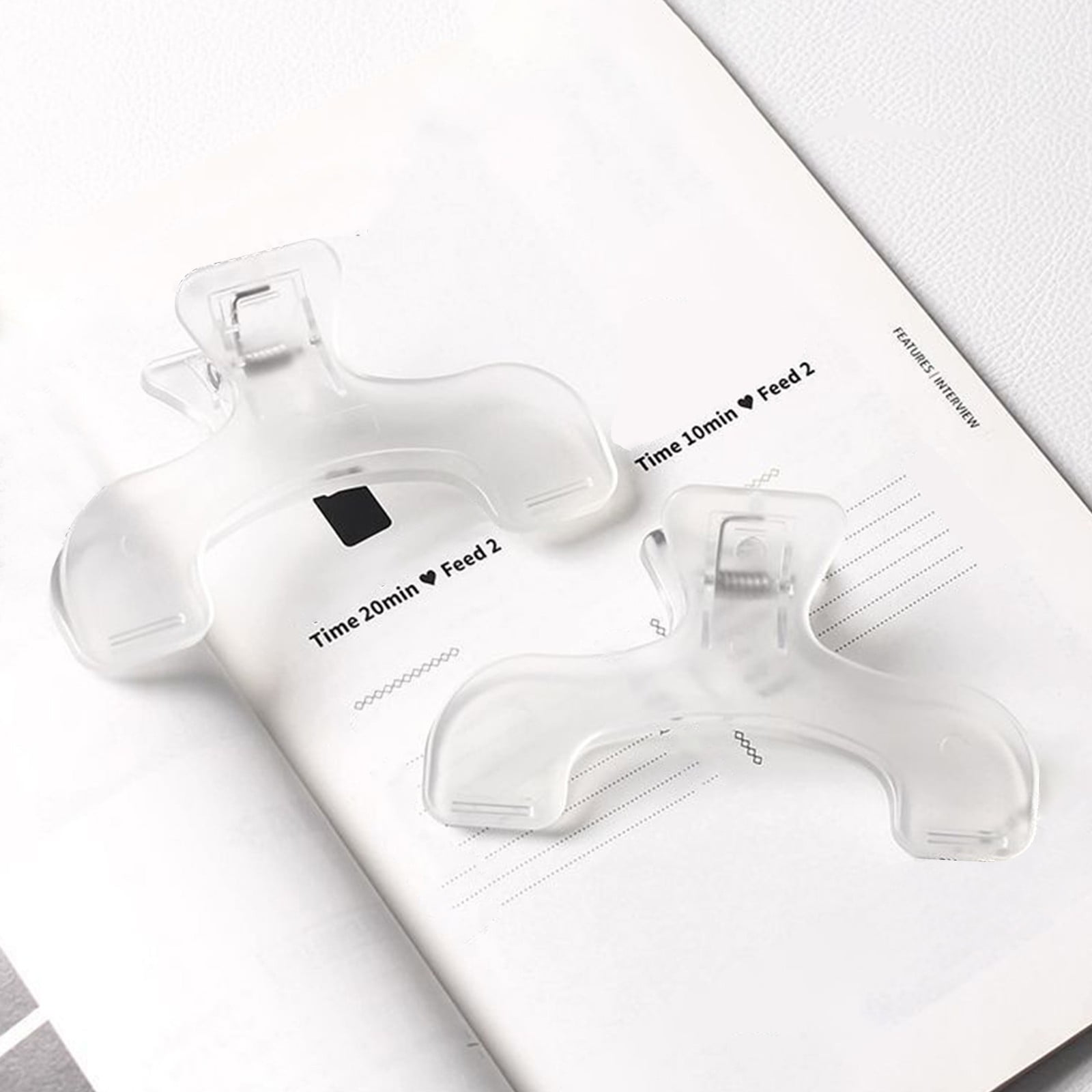 Clear Book Page Holder Clips - 3 Pack Transparent U-Shaped Plastic ...