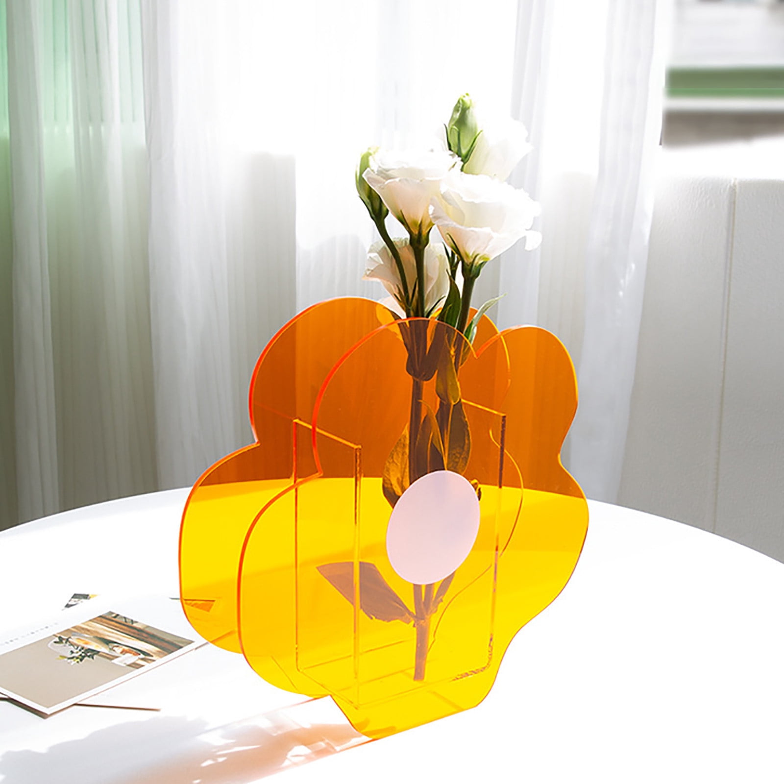 Clear Book Vase, Acrylic Flower Vase, Rectangle Clear Book-Shaped Vase ...