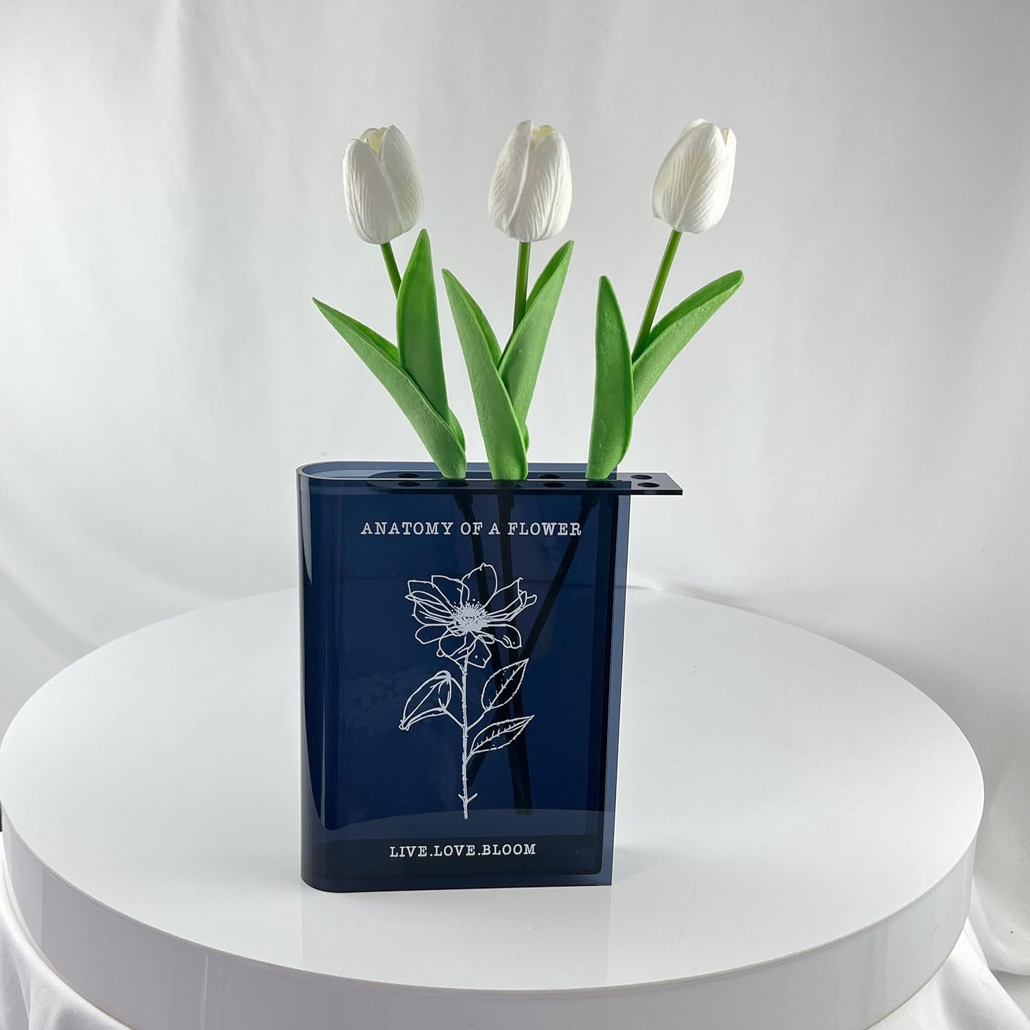 Clear Book Vase For Flowers - Modern And Centerpiece For Home - Anatomy ...