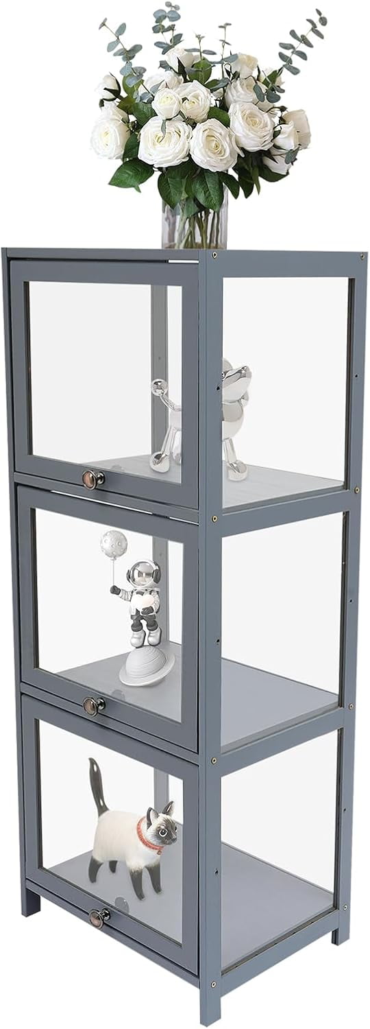Clear Bookshelf Retail Display Stand, 3 Tier Floor Standing Bookcase ...