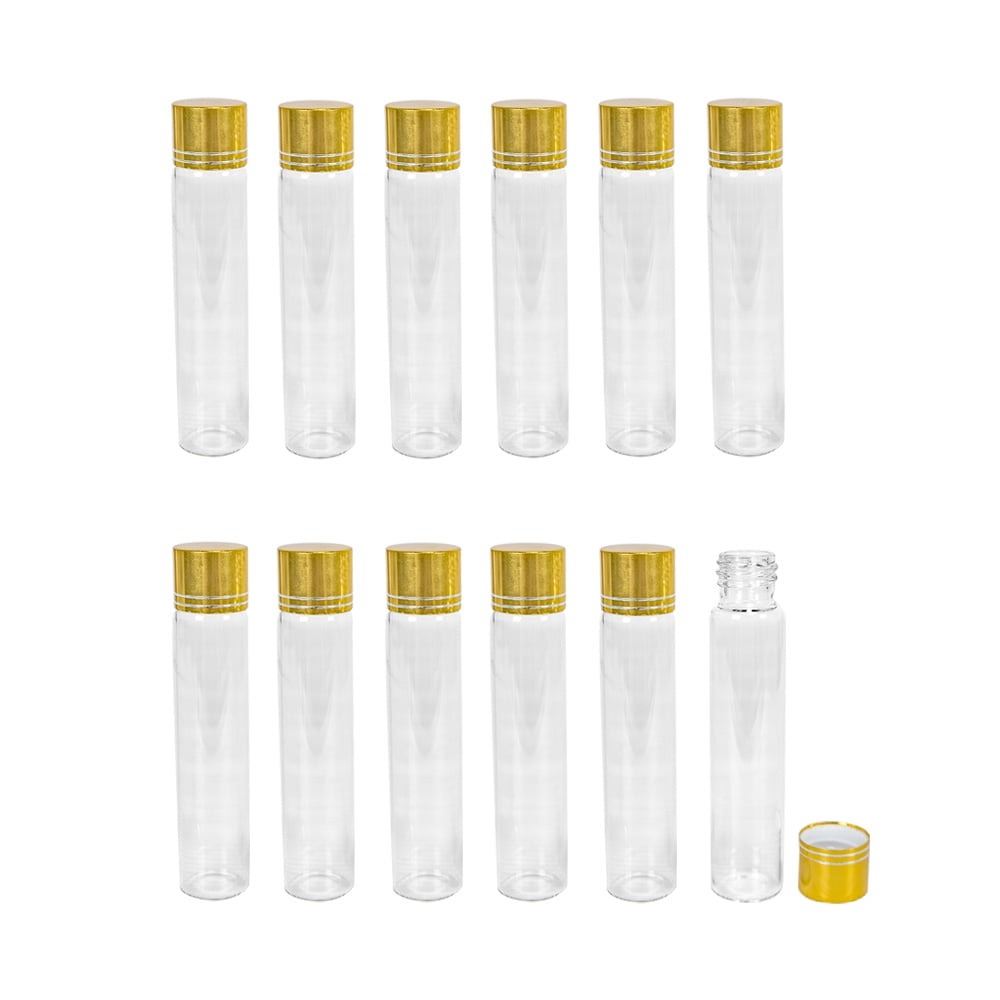 Clear Borosilicate Glass Bottle With Gold Aluminum Cap 25ml Breakable ...