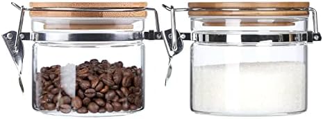 Clear Borosilicate Glass Storage Jars with Airtight Locking Clamp Lids ...