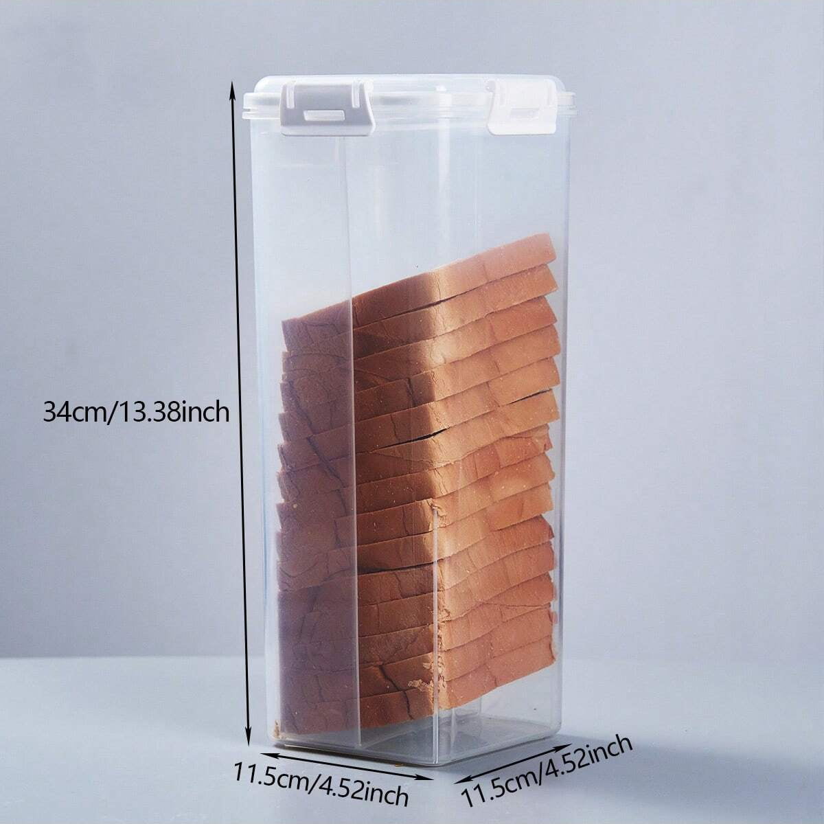 Clear Bread Storage Box with Lid, Plastic Loaf Container for Sandwich ...