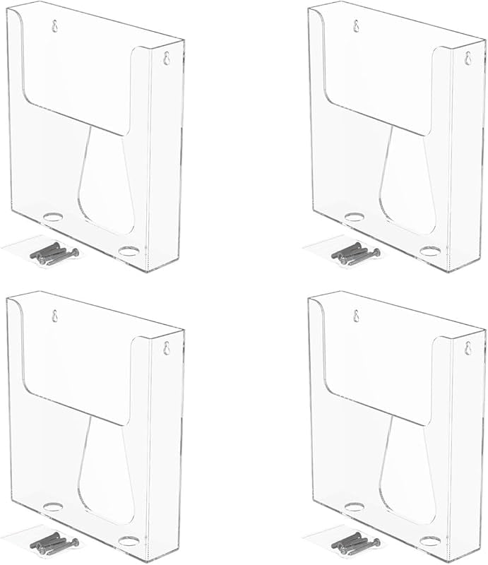 Clear Brochure Holder Wall Mount, Fits 8 1/2" x 11" Flyers, Brochures ...