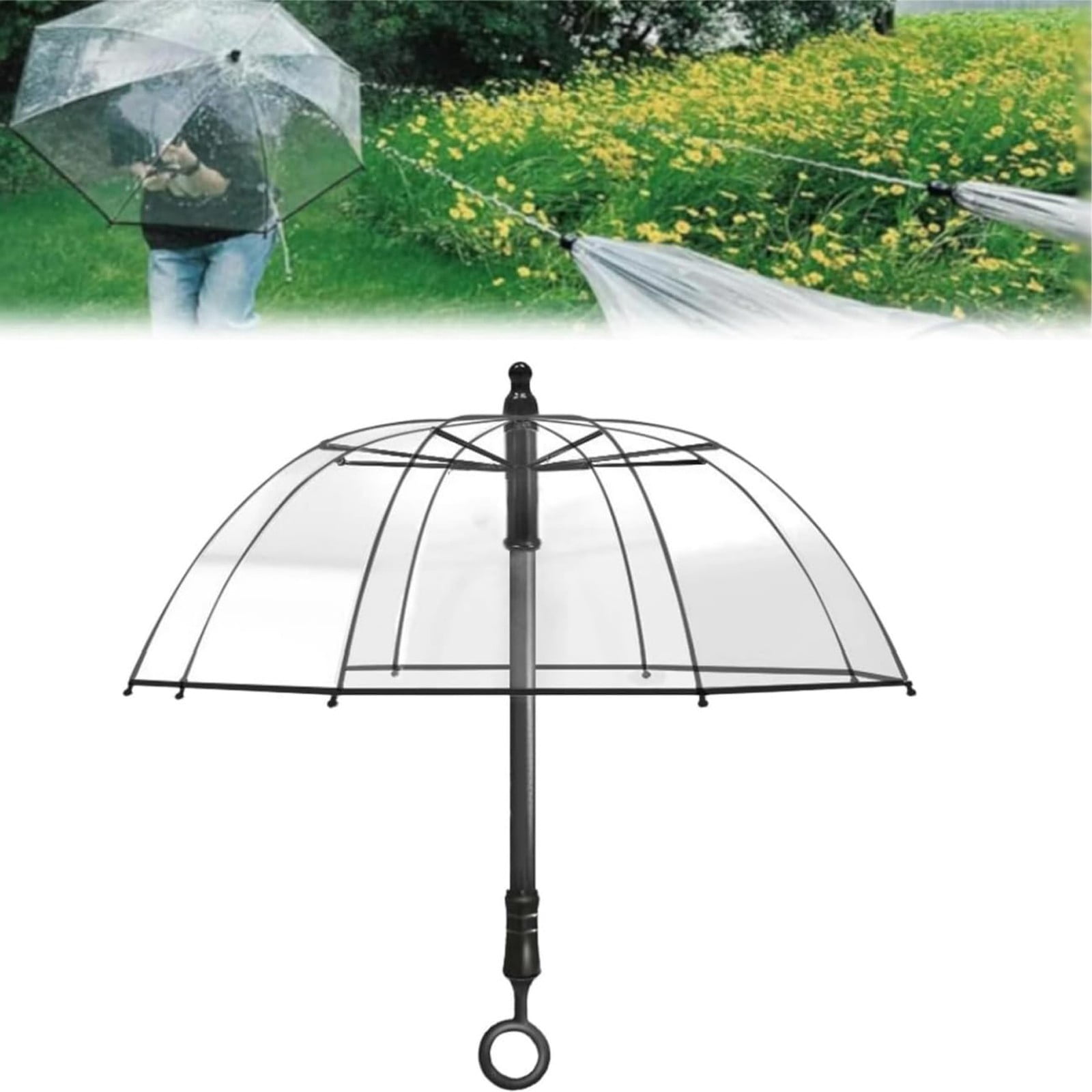 Clear Bubble Dome Umbrella with Sturdy Frame and Comfortable Handle for ...