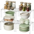 Clear Cabinet Organizer: Acrylic Shelf Riser Set of 4 for Kitchen ...