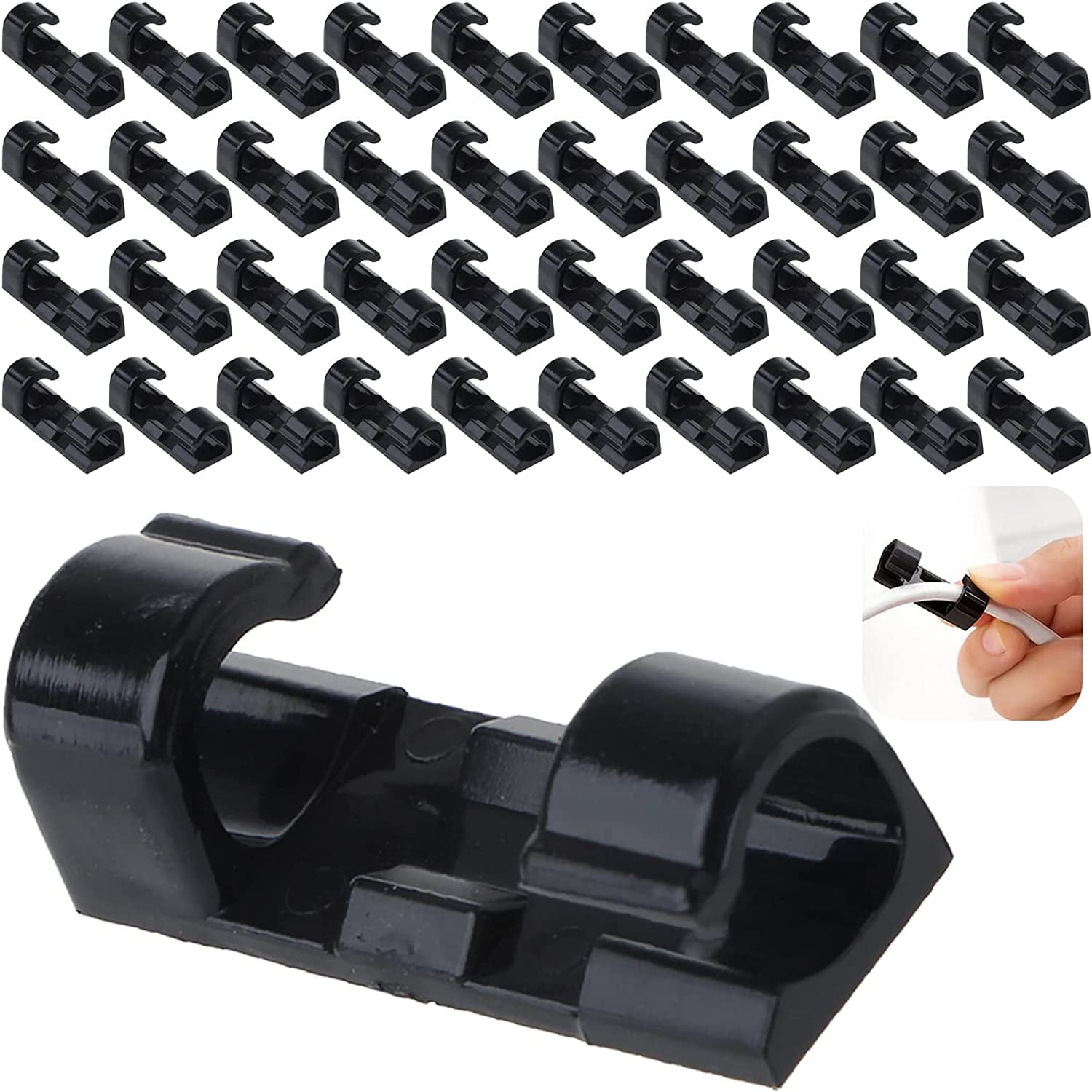 Clear Cable Clips, 40 Pcs Premium Extension Cord Clips, Powerful Wall ...