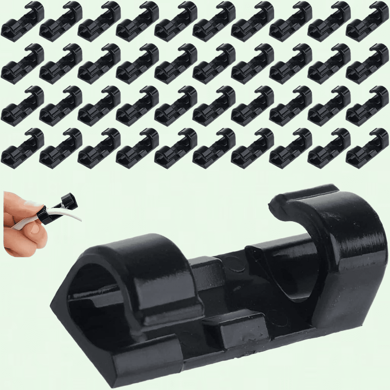 Premium Extension Cord Clips, 40 Pack, Black, Cable Management ...