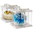 Clear Cake Box, 2-Pack Cake Carrier Container 10" X 10" X 9" with ...