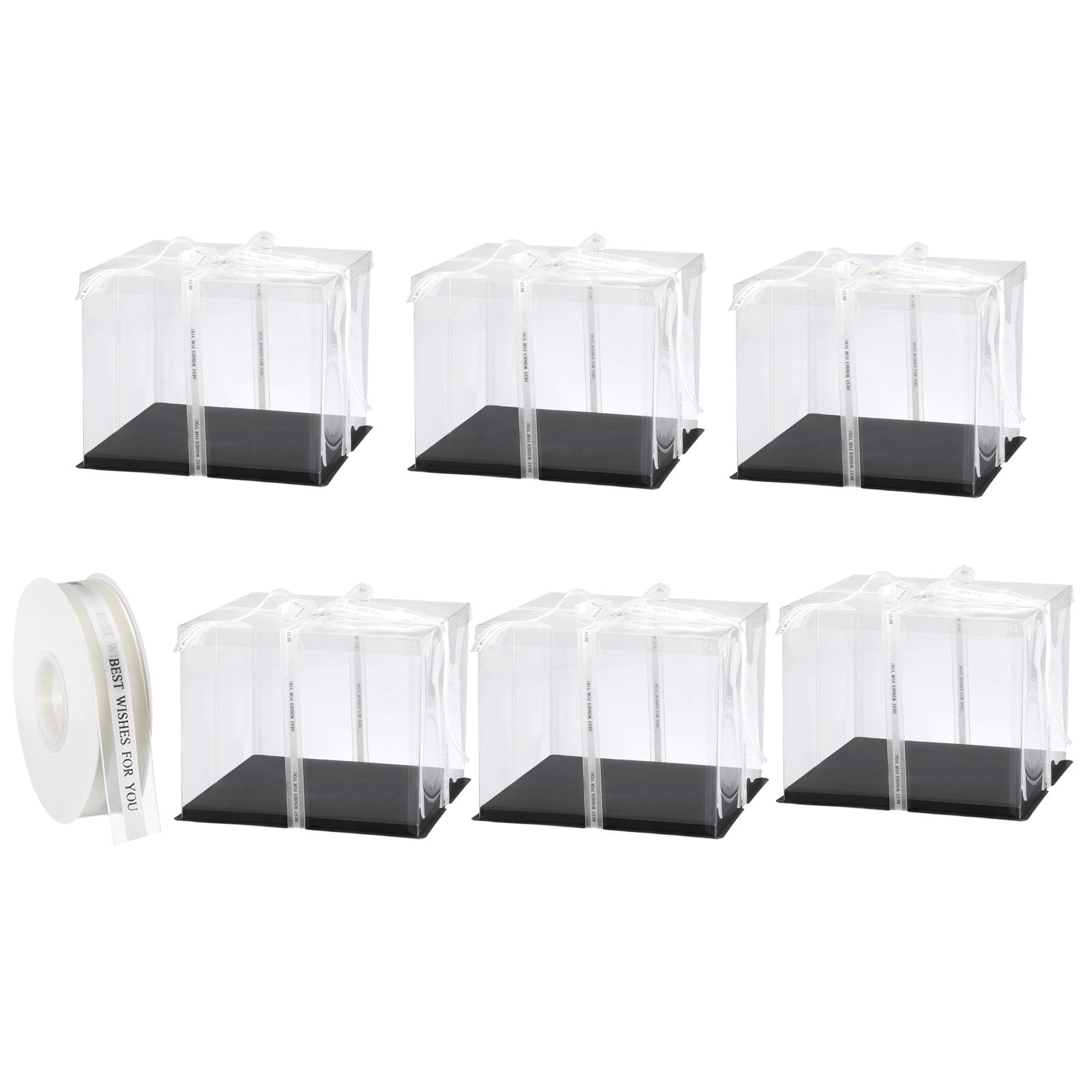 Clear Cake Box, 6Pcs 13"x11"x13" - Tall Cake Boxes with Ribbon for 12 ...