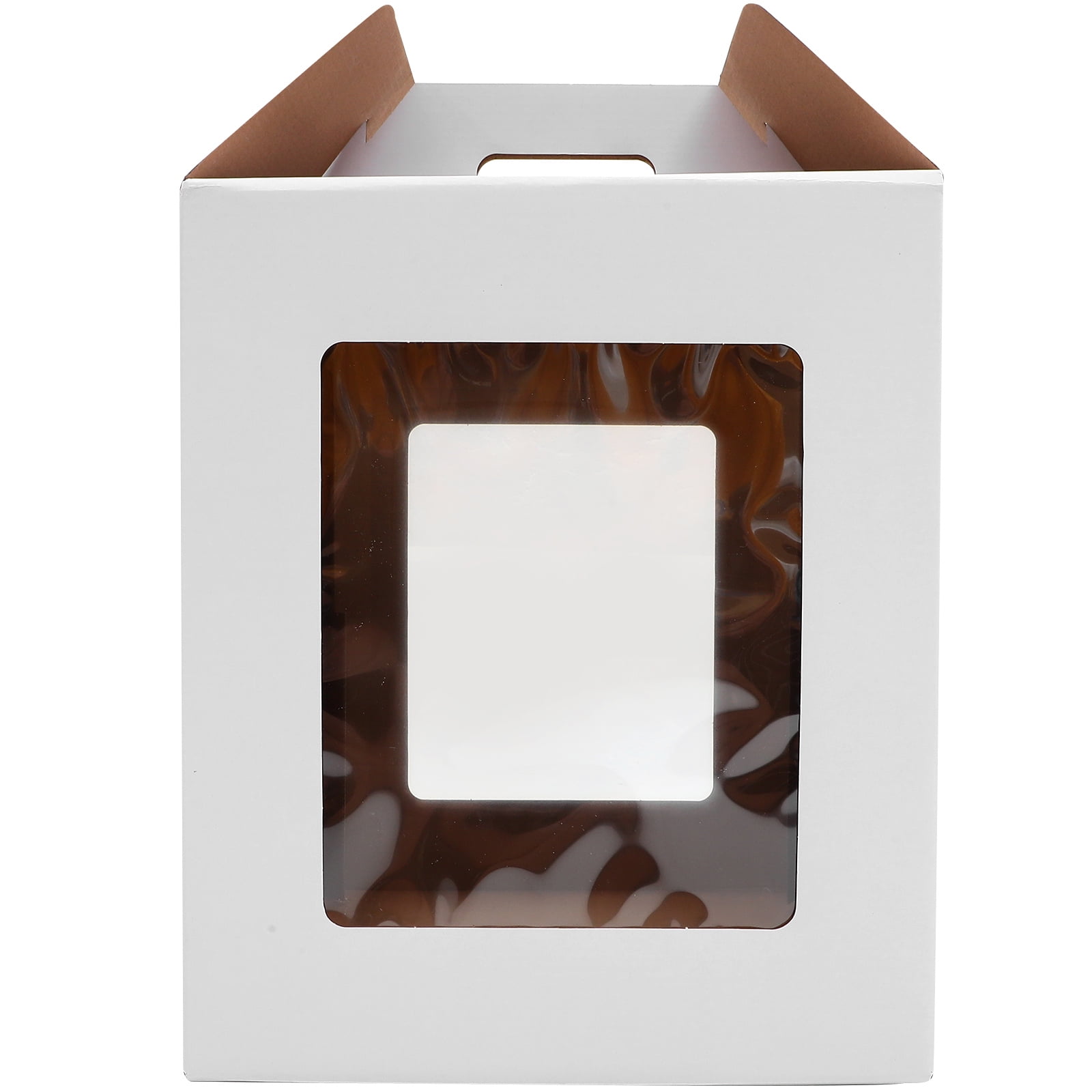 HOMEMAXS White Tall Cake Box for Storage with Window Design Sturdy ...