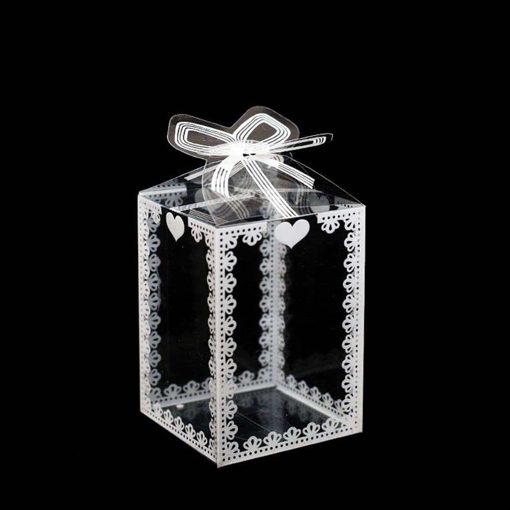 Clear Candy Boxes, 20 Pack Transparent Treat Boxes with Heart Lace ...