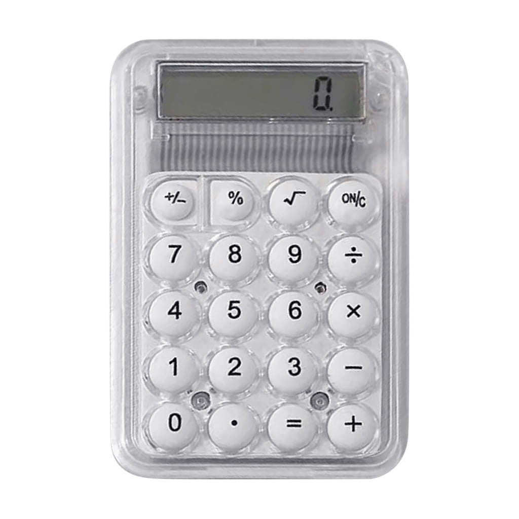 Clear Candy Color Calculator with Large LCD Display, 8 Digit Mechanical ...