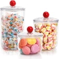 Clear Candy Jar, Airtight Plastic Cookie Jars with Lids, Wide Mouth ...