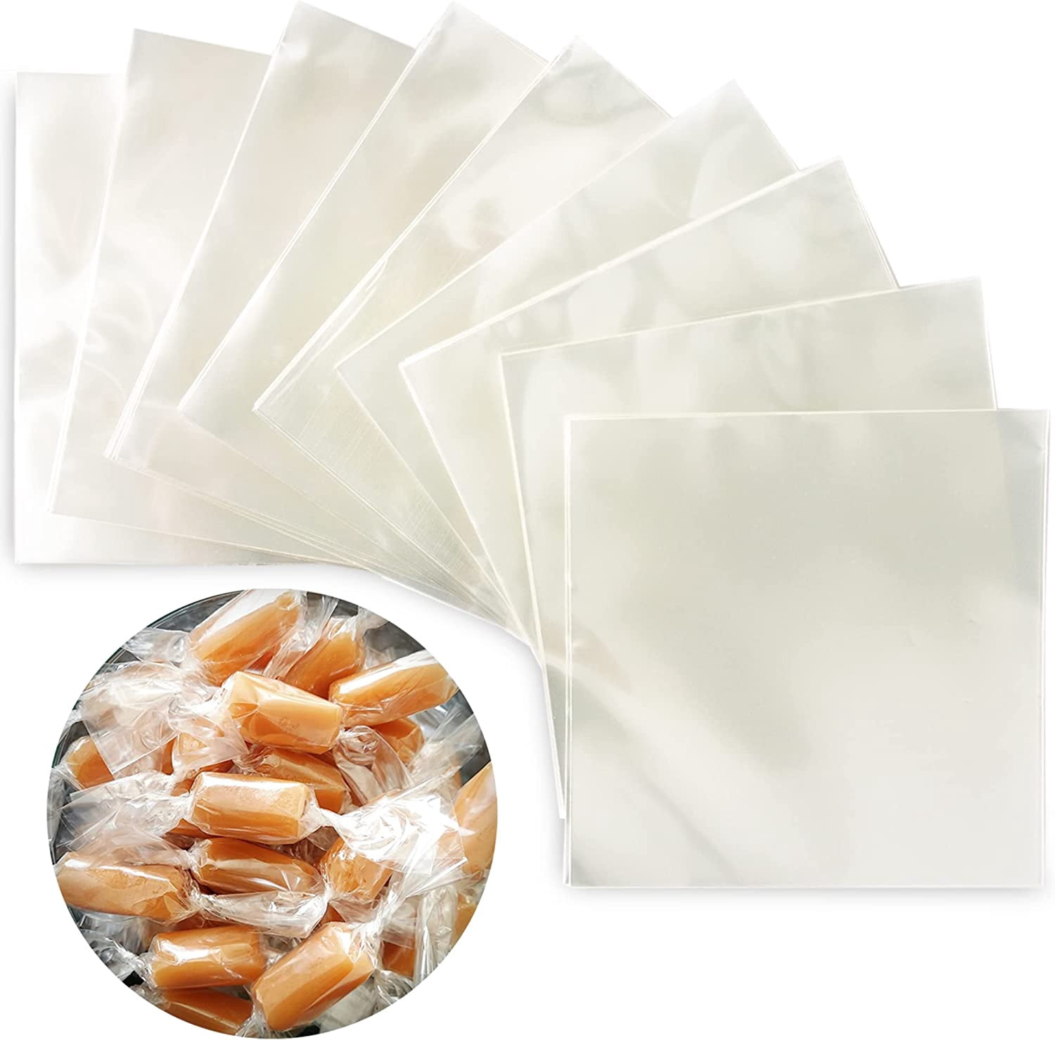 Clear Candy Wrappers for Caramels (300 Pcs 5 x 5 inches) - Natural ...