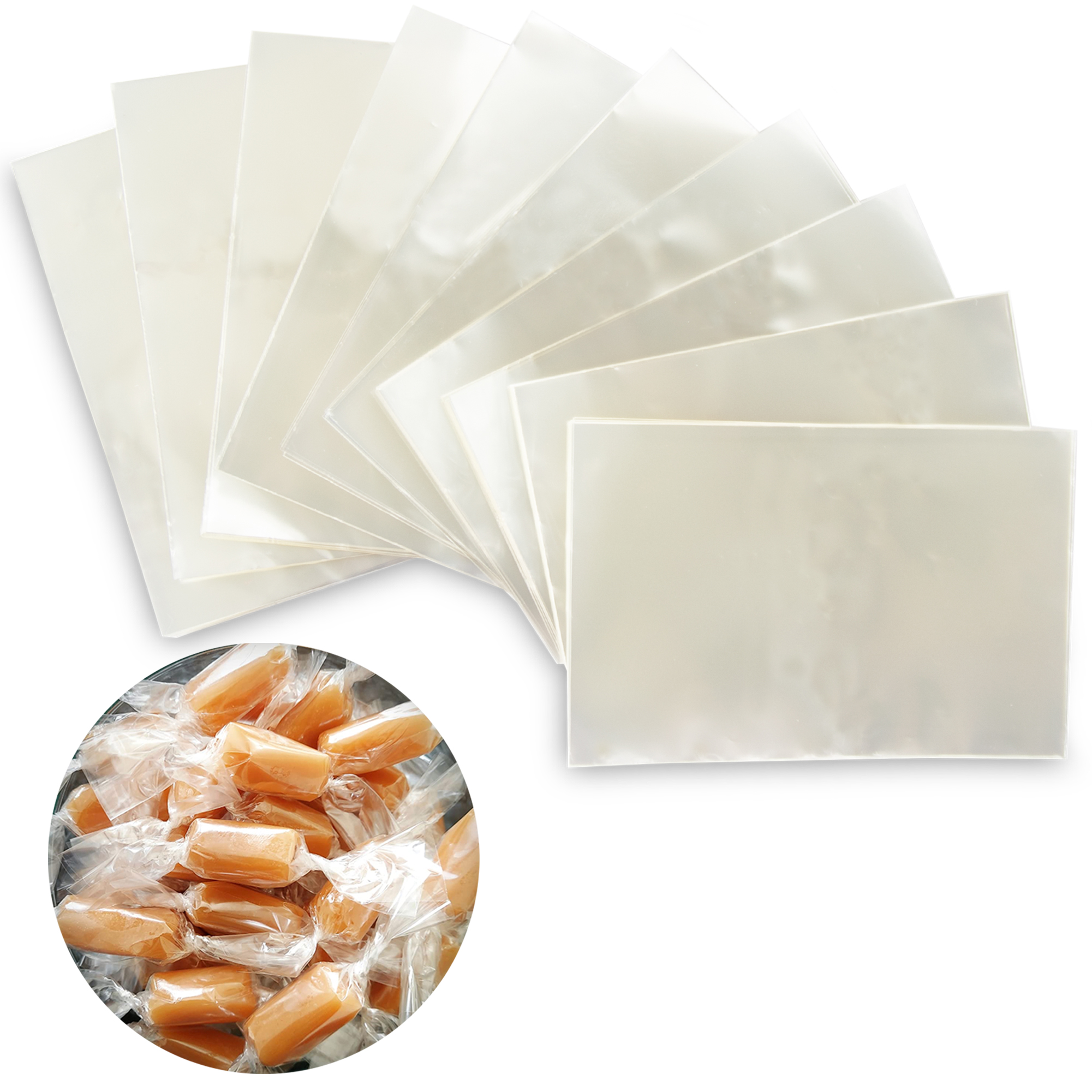 Clear Candy Wrappers for Caramels (300 Pcs 5 x 5 inches) - Natural ...