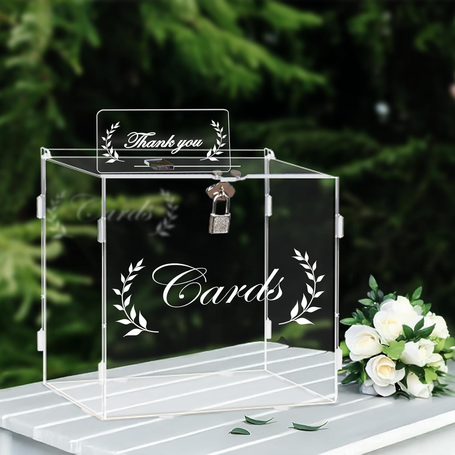Clear Card Boxes with Lock - Gift Card Box Money Box Holder for ...