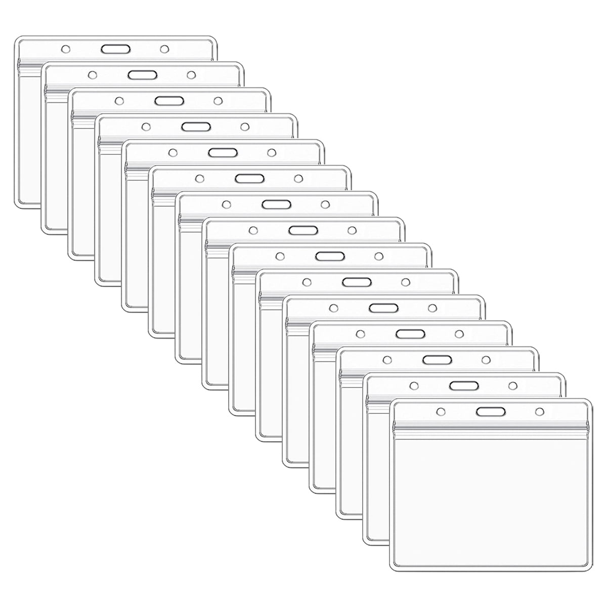 Clear Card Holder, Waterproof ID Card Holder Name Tags Badge Holders, 4 ...