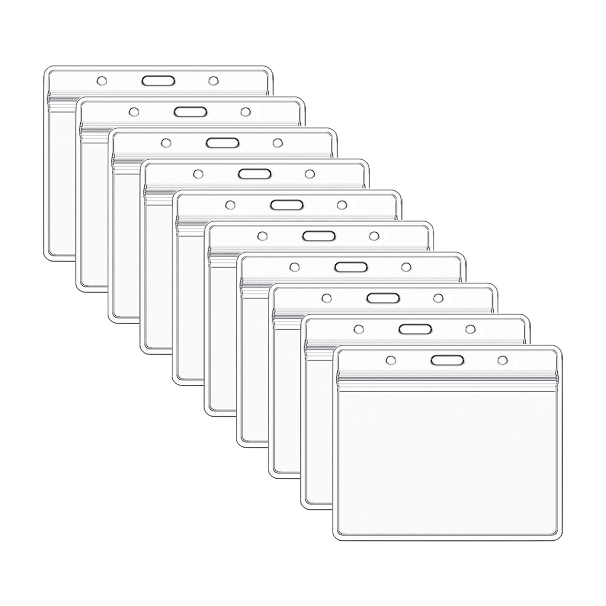 Clear Card Holder, Waterproof ID Card Holder Name Tags Badge Holders, 4 ...