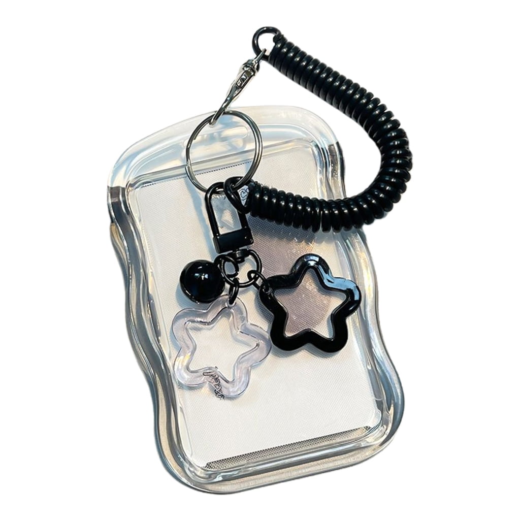 Clear Card Holder with Spring String Bus Card Case Water Resistant Card ...