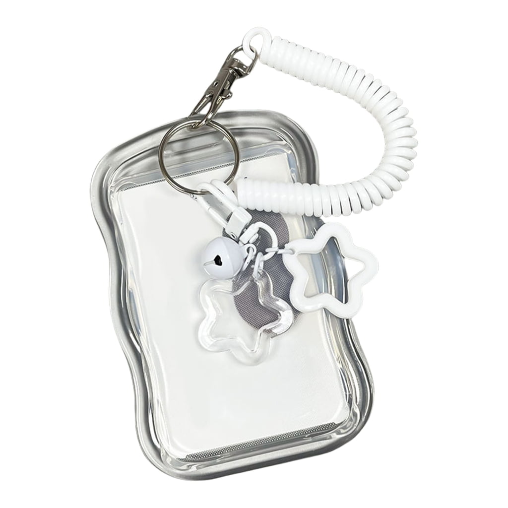 Clear Card Holder with Spring String Bus Card Case Water Resistant Card ...